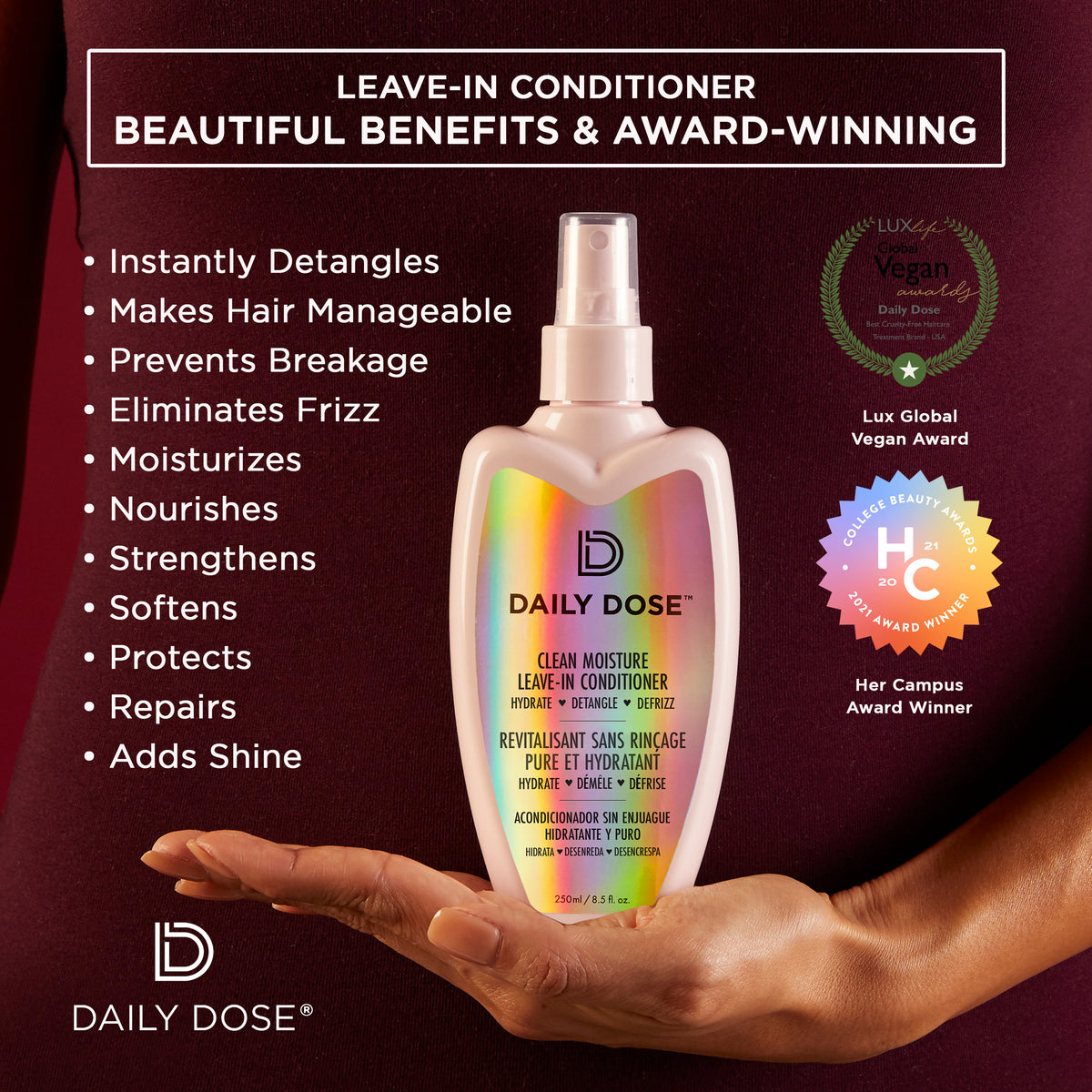 Daily Dose Moisturizing Duo: Leave-In Conditioner Detangler Spray + De